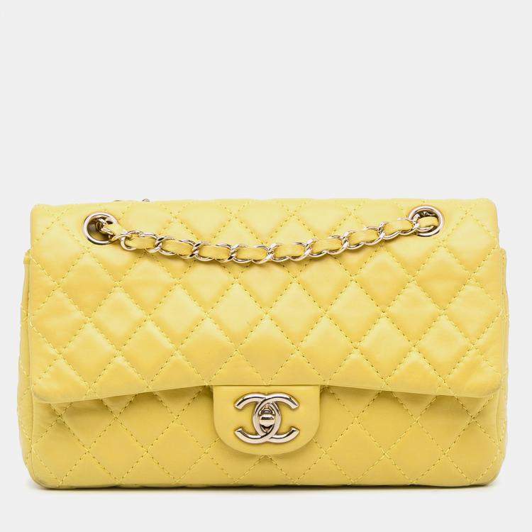 Chanel Yellow Calfskin Classic Medium Double Flap Bag Chanel | The ...
