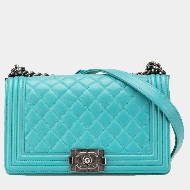 Chanel Turquoise Old Medium Quilted Lambskin Boy Flap Chanel | The ...