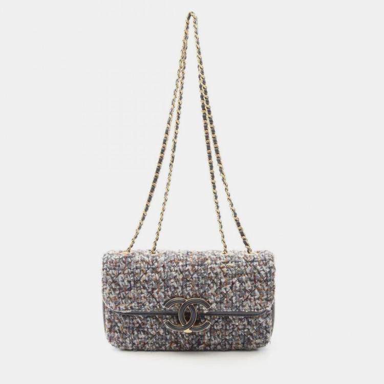 Chanel Coco Mark Shoulder Bag Fabric Leather Gray Chanel | TLC US