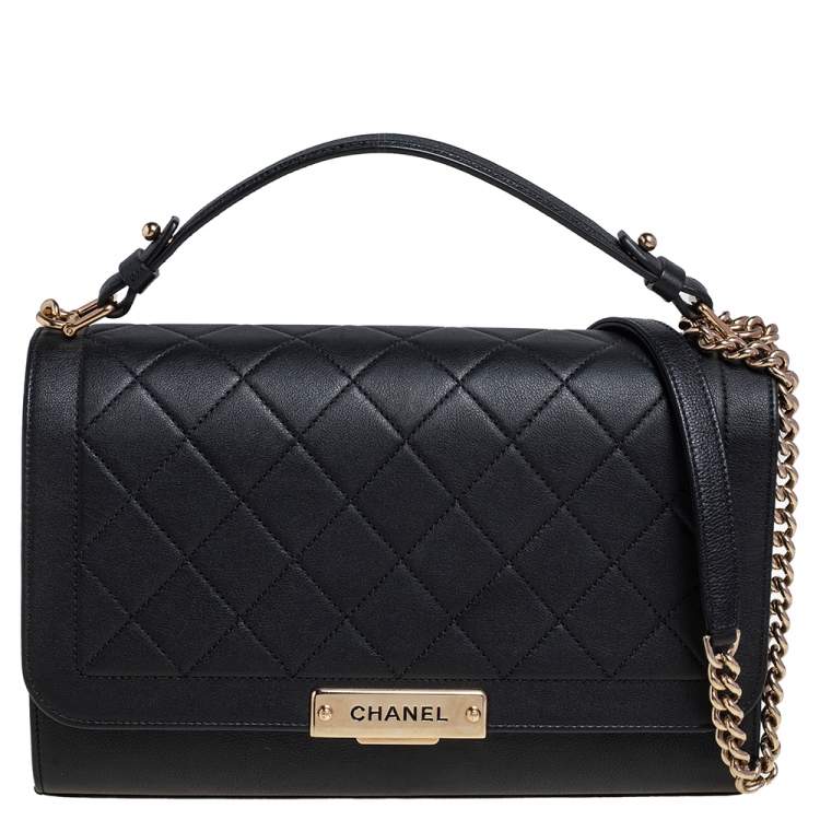 Chanel Black Leather Large Label Click Flap Bag Chanel | The Luxury Closet