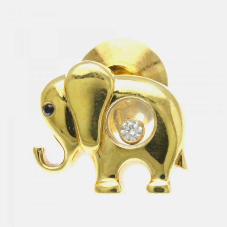 Chopard 18K Yellow Gold and Diamond Elephant Brooch Chopard | The ...