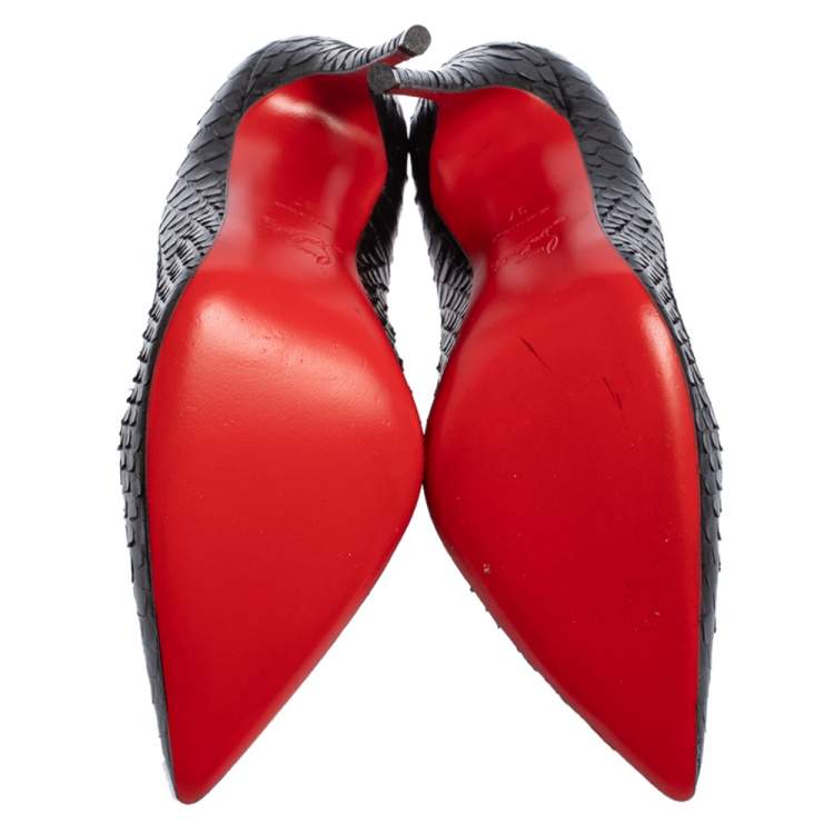 Christian Louboutin Black Python So Kate Pumps Size 37 Christian ...