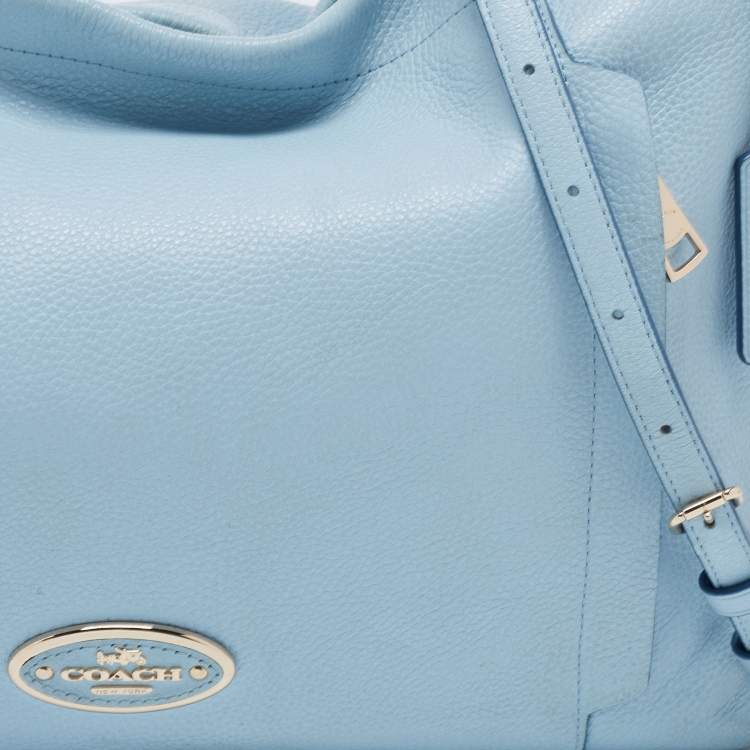 Coach Light Blue Grained Leather Large Scout Hobo Coach | The Luxury Closet