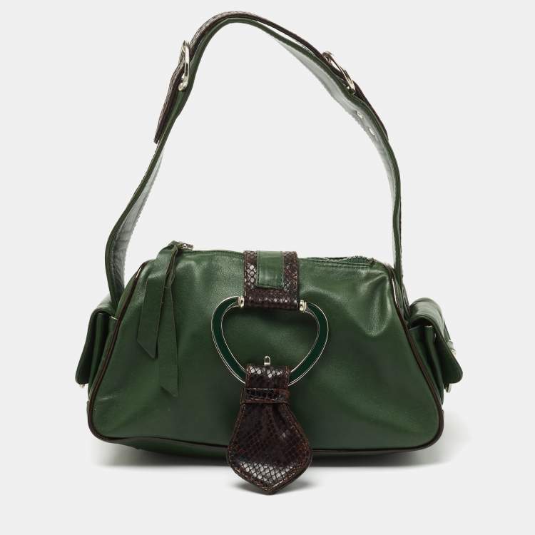 Dolce & Gabbana Green/Brown Python and Leather Satchel D&G | The Luxury ...