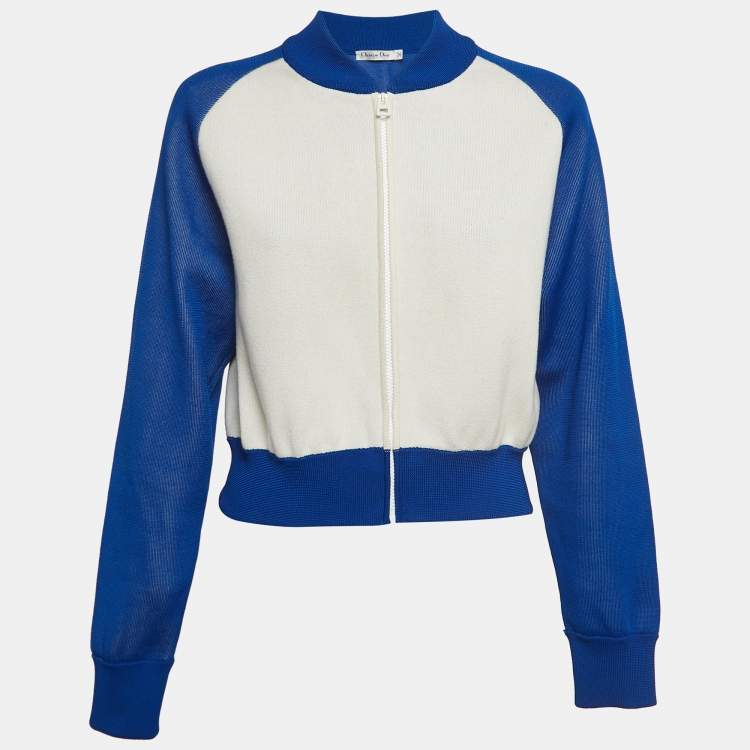 Dior Blue/White Knit 'Dior Vibes' Zip-Up Jacket M Dior | The Luxury Closet