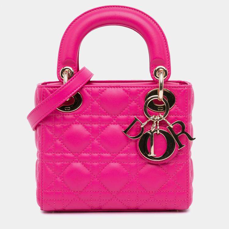 Dior Pink Mini Lambskin Cannage Lady Dior Dior | The Luxury Closet