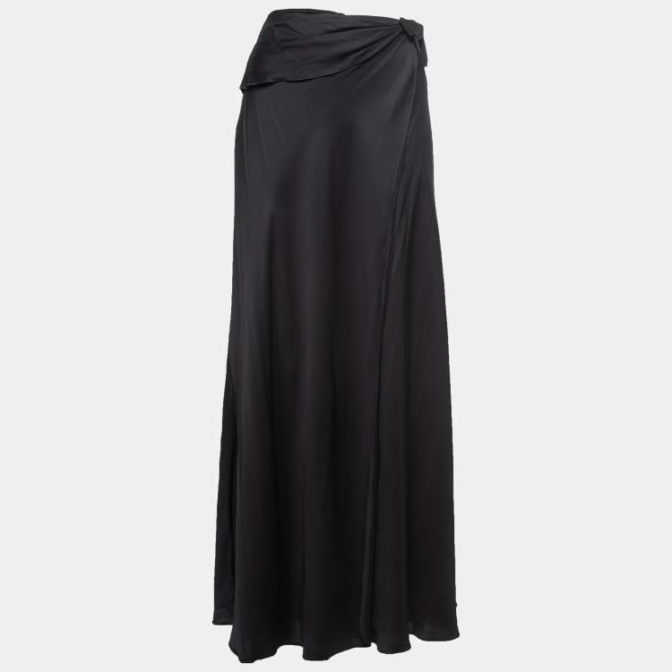 Emporio Armani Black Satin Wrap Maxi Skirt M Emporio Armani | The ... Emporio Armani Black Satin Wrap Maxi Skirt M Emporio Armani | The ...