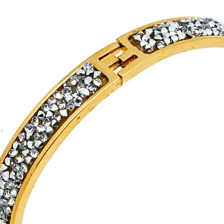 Fendi Fendista Crystal Studded Gold Tone Metal Bracelet L Fendi | The ...