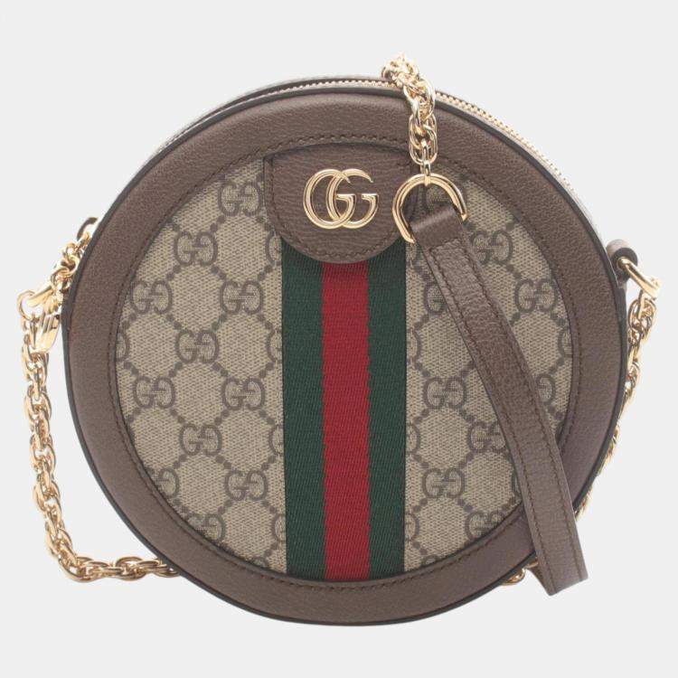 Gucci Coated Canvas Leather Beige Brown Multicolor Ophidia Sherry Line ...