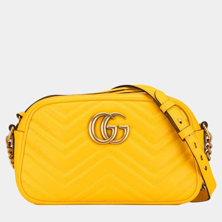 Gucci Yellow Small GG Marmont Matelasse Crossbody Gucci | The Luxury Closet