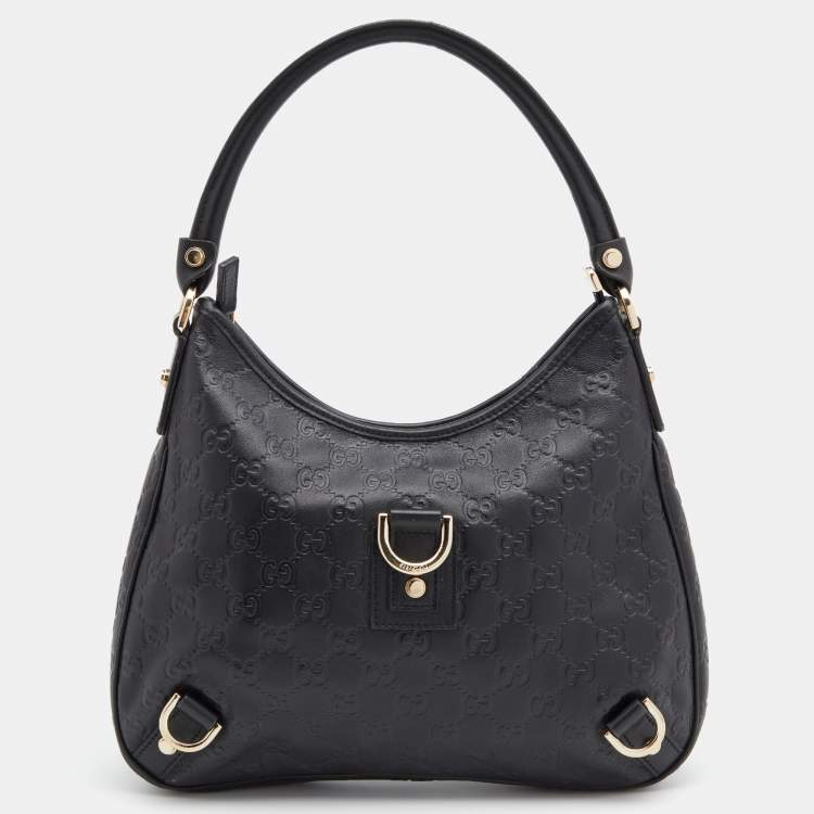 Gucci Black Guccissima Leather Abbey D-Ring Hobo Gucci | The Luxury Closet