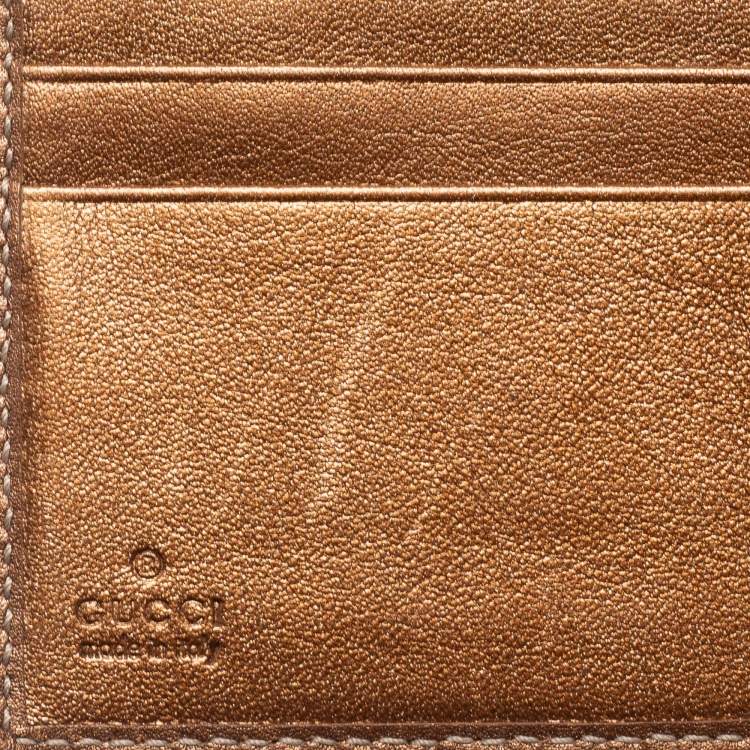 Gucci Beige/Bronze GG Canvas And Leather Lovely Heart Compact Wallet ...