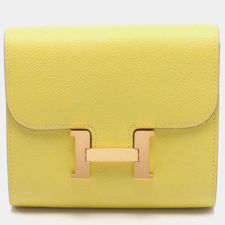 Hermes Constance Compact Bifold Wallet Yellow Hermes | The Luxury Closet