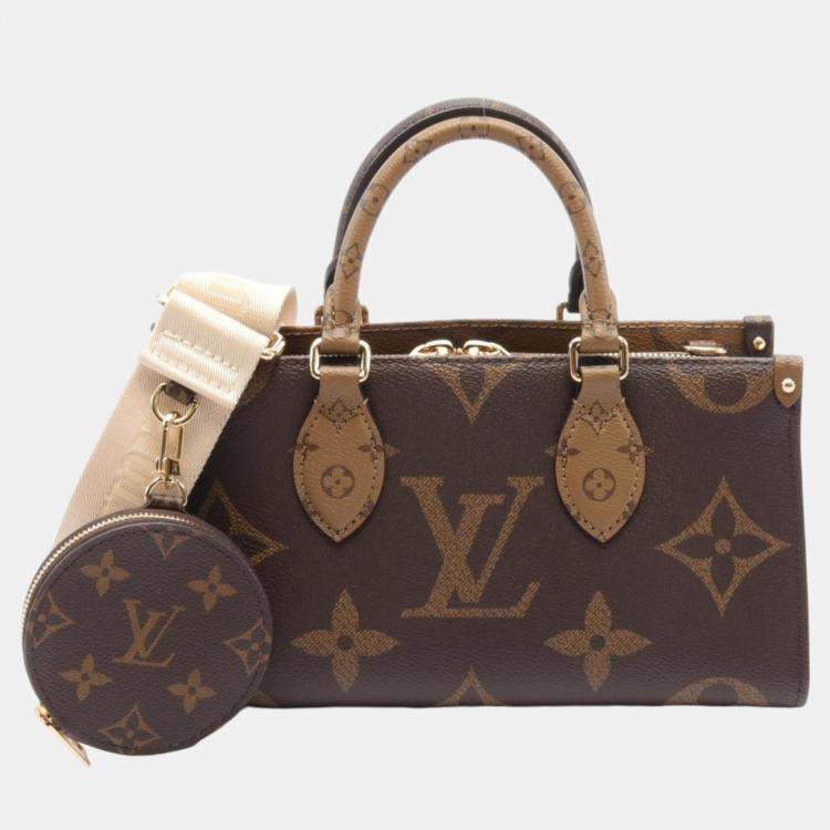 Louis Vuitton On The Go Coated Canvas Monogram Giant Reverse Brown ...
