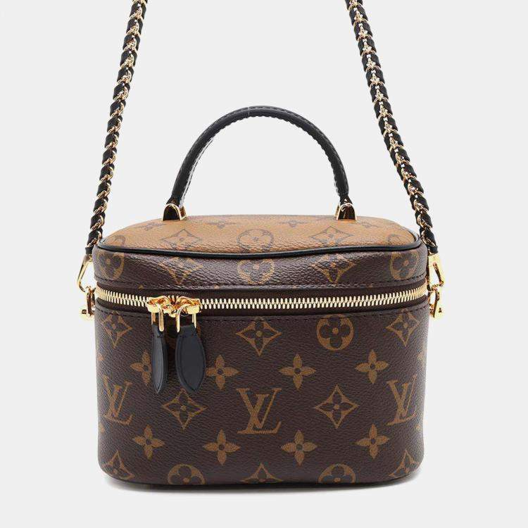 Louis Vuitton Brown Monogram and Monogram Reverse Coated Canvas Vanity PM Bag Louis Vuitton ...