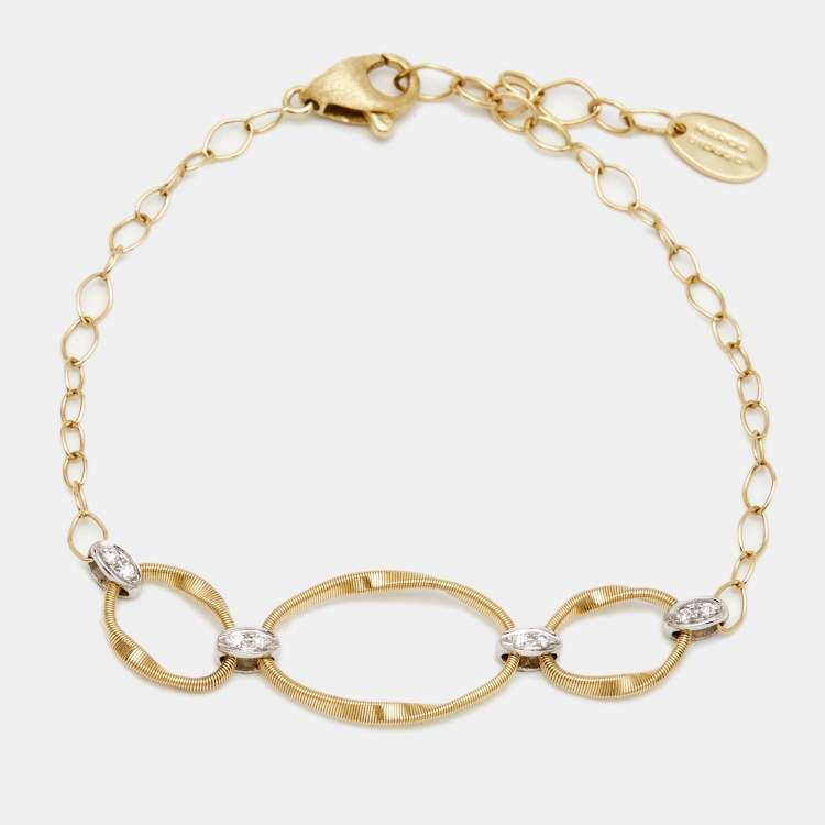 Marco Bicego Marrakech Onde Diamonds 18k Two Tone Gold Link Bracelet ... Marco Bicego Marrakech Onde Diamonds 18k Two Tone Gold Link Bracelet ...