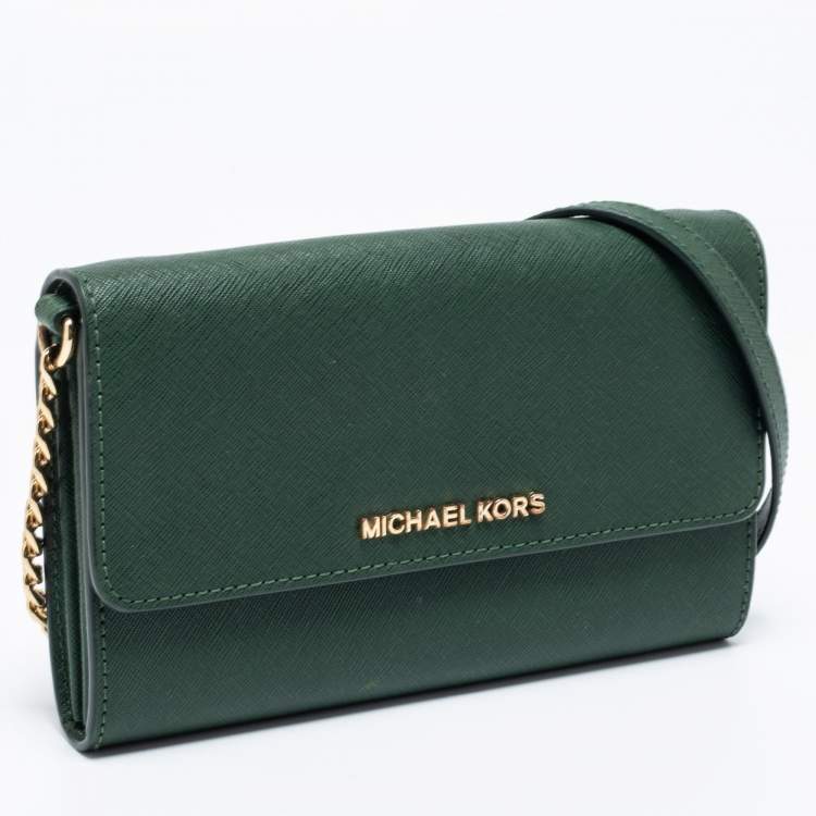Michael Kors Green Leather Flap Crossbody Bag Michael Kors | The Luxury ...