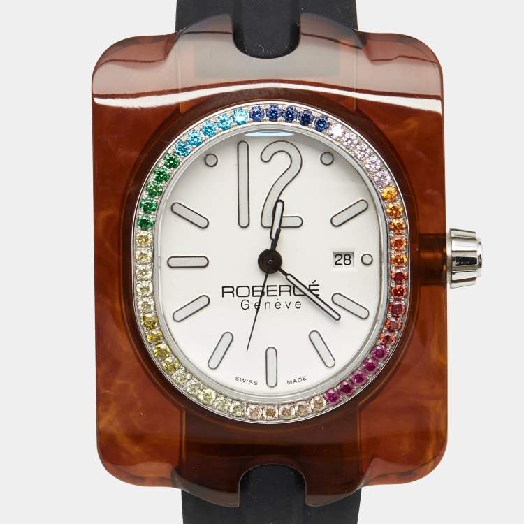 Robergé White Acetate Stainless Steel Rubber Altair 2810 Women's ...