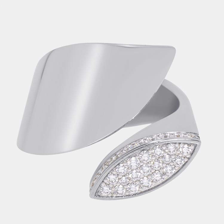 Roberto Coin 18K White Gold, Diamond 0.52ct. tw. Wrap Ring Sz. 5.75 ...