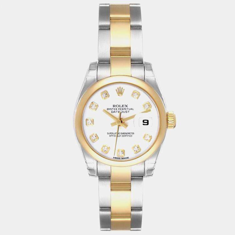 Rolex Datejust White Diamond Dial Steel Yellow Gold Watch 26 mm Rolex ...