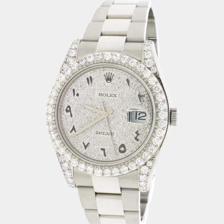 Rolex Customised 5.57CT Diamond Stainless Steel Datejust II 116300 ...