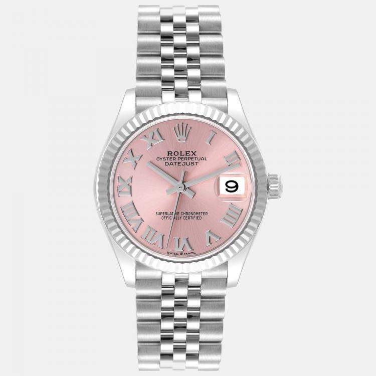 Rolex Datejust Midsize Steel White Gold Pink Dial Ladies Watch 278274 ...
