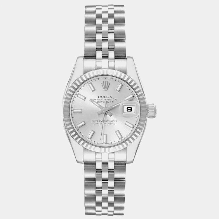 Rolex Datejust Steel White Gold Silver Dial Ladies Watch 26 mm Rolex ...