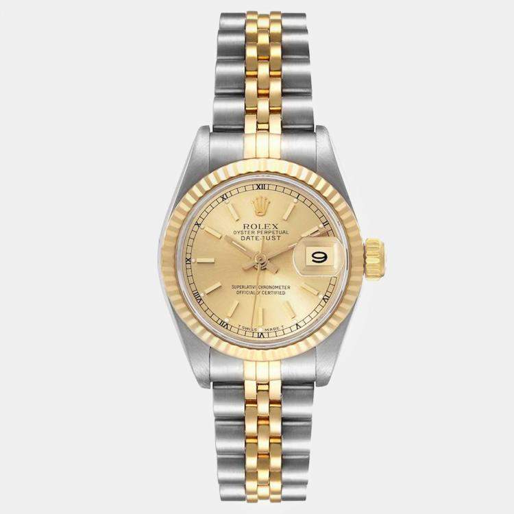 Rolex Datejust Champagne Dial Steel Yellow Gold Ladies Watch 26 mm ...