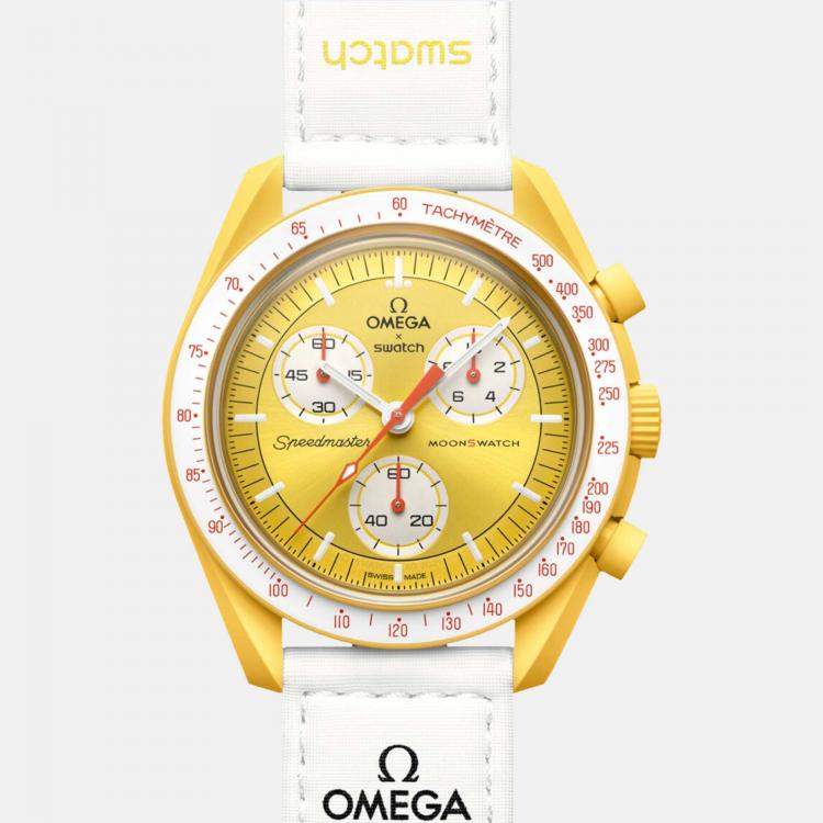 Omega X Swatch Yellow Velcro Moon Swatch Mission To The Sun Watch 42 mm ...