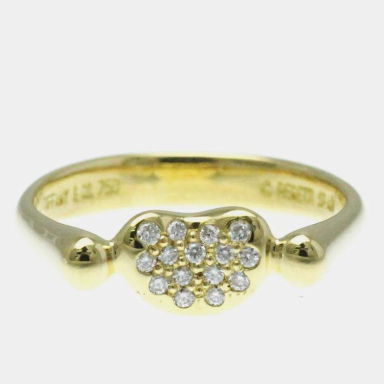 Tiffany & Co. 18K Yellow Gold and Diamond Elsa Peretti Bean Band Ring ...