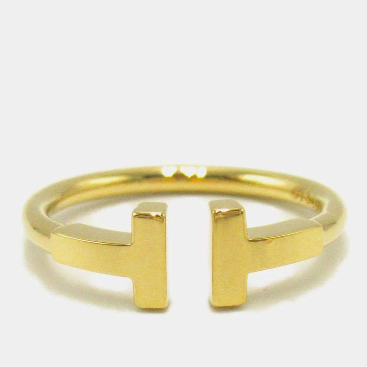 Tiffany & Co. 18K Yellow Gold T Wire Band Ring EU 51 Tiffany & Co ...