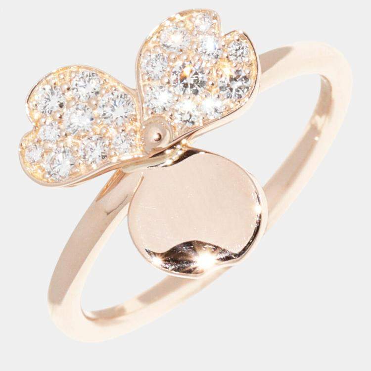 Tiffany & Co 18K PG Diamond Paper Flower Ring Gold Metal Tiffany & Co ...