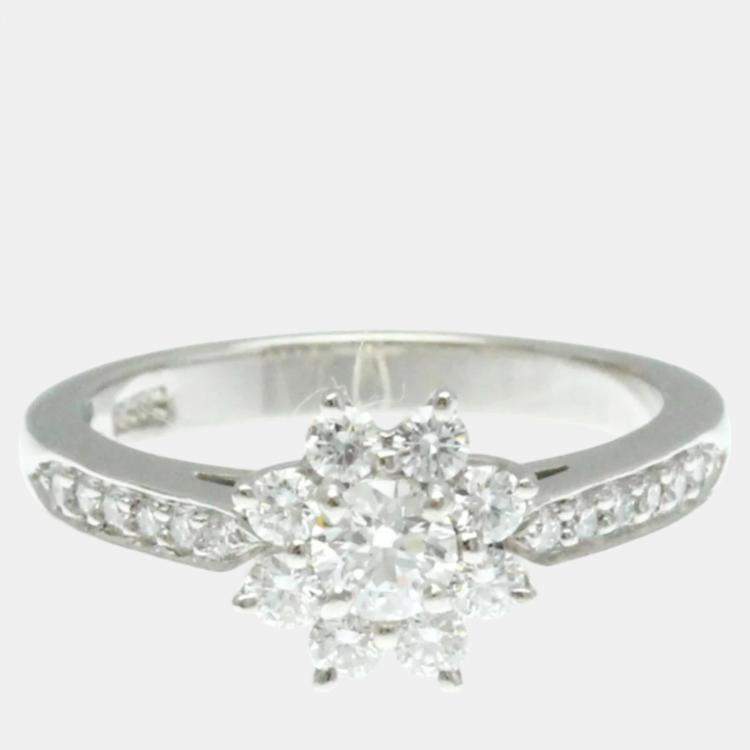 Tiffany & Co. Platinum and Diamond Flower Solitaire Ring EU 50 Tiffany & Co. | The Luxury Closet