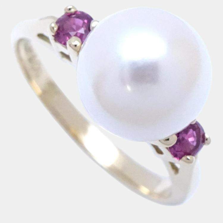 Tiffany & Co Pearl Ruby Ring 18K Yellow Gold Tiffany & Co. | The Luxury Closet