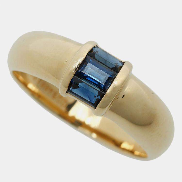 Tiffany & Co. 18K Yellow Gold and Sapphire Band Ring EU 51 Tiffany & Co ...