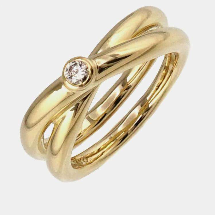 Tiffany & Co. 18K Yellow Gold and Diamond Paloma Picasso Band Ring EU ...