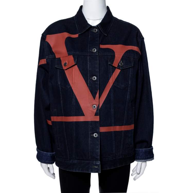 Valentino Blue Denim Button Front Logo Jacket M Valentino | The Luxury ...