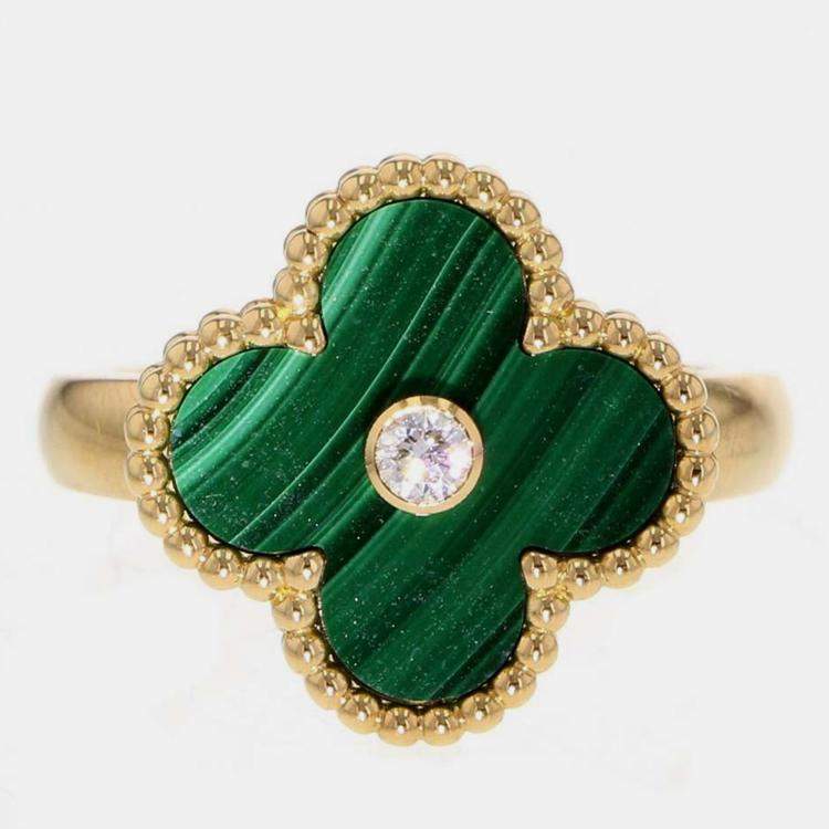 Van Cleef & Arpels 18K Yellow Gold Vintage Alhambra Ring Size 49 Van Cleef & Arpels | The Luxury ...