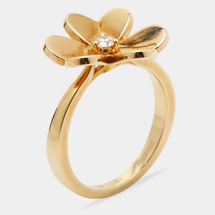 Van Cleef & Arpels Frivole 1 Flower Diamond 18K Yellow Gold Small Model ...