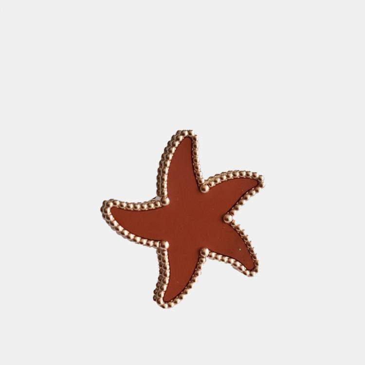 Van Cleef & Arpels 18K Rose Gold and Jasper Lucky Summer Starfish Clip ...