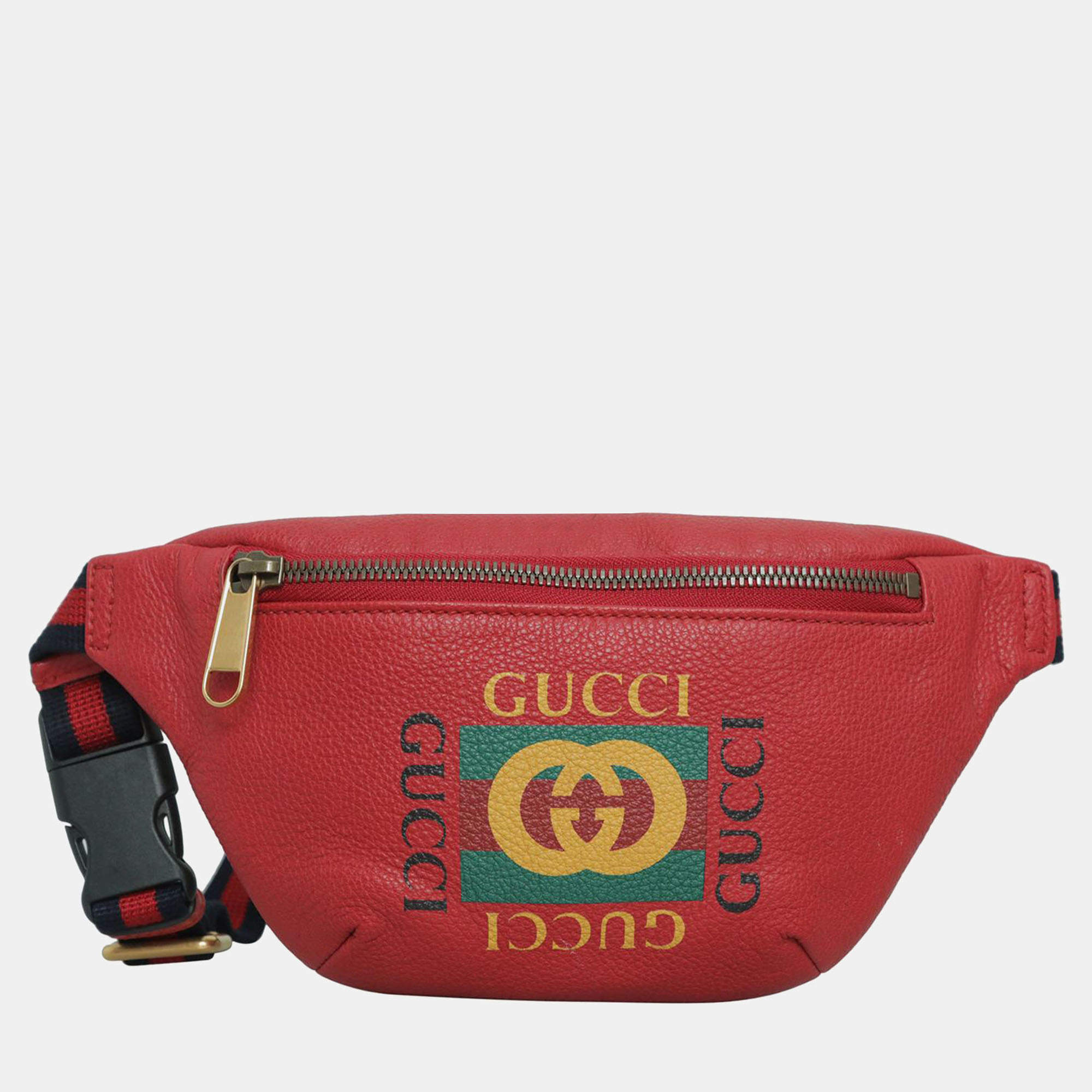 Gucci Red Leather Logo Print Belt Bag Gucci | The Luxury Closet