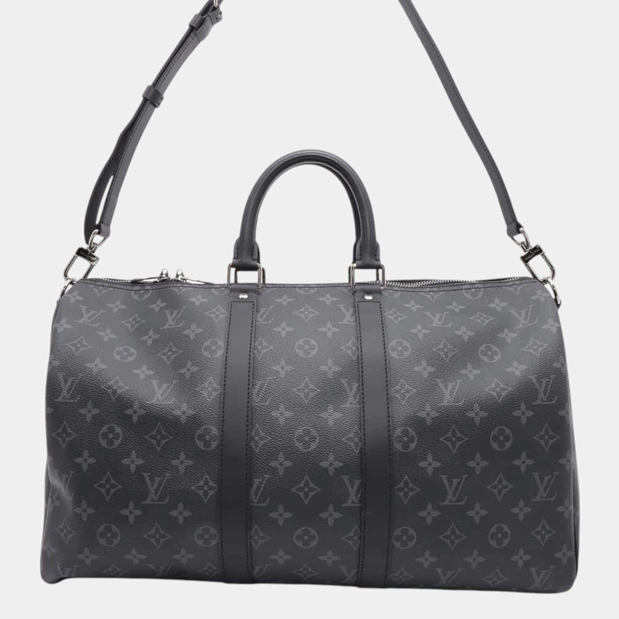 Louis Vuitton Noir Monogram Eclipse Keepall Bandouliere bag Size 45 Louis Vuitton | The Luxury ...