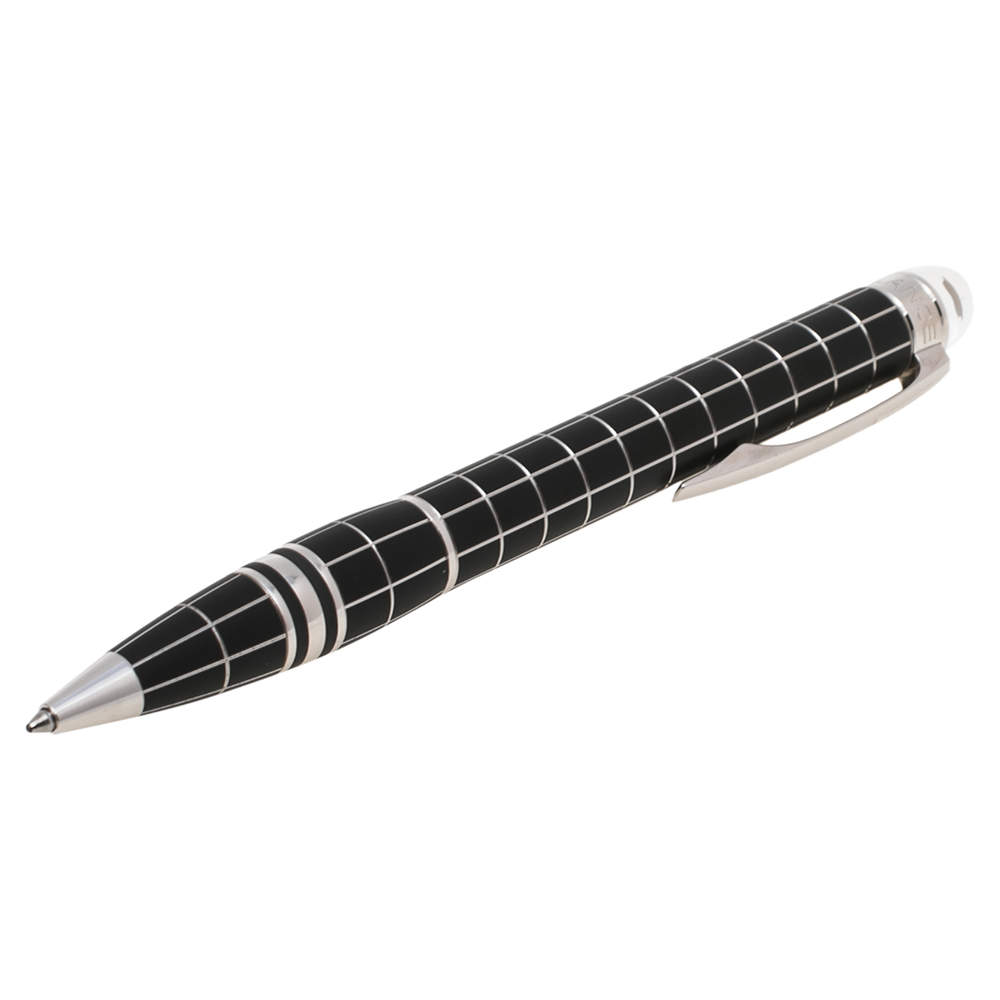 Montblanc Starwalker Black Rubber Grid Silver Tone Rollerball Pen ...