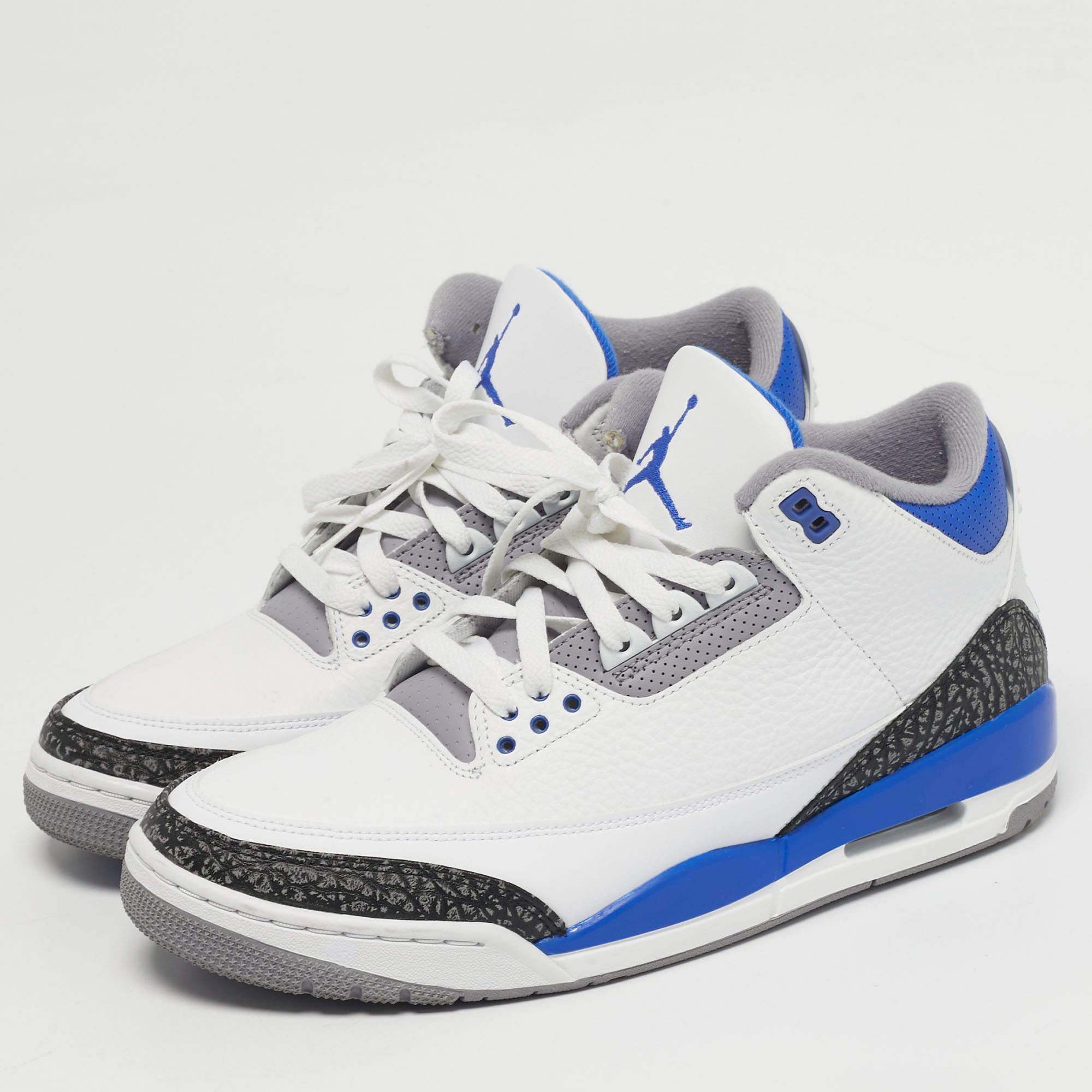 Air Jordans Jordan 3 Size 45 Tricolor Leather High Top Sneakers Air ...