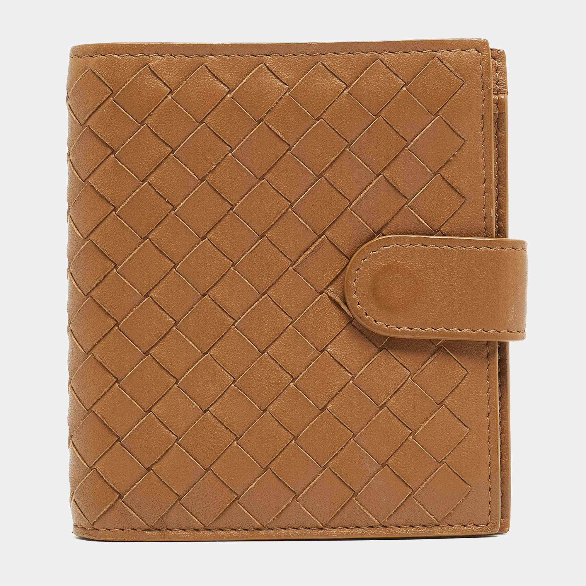 Bottega Veneta Brown Intrecciato Leather French Wallet Bottega Veneta ...