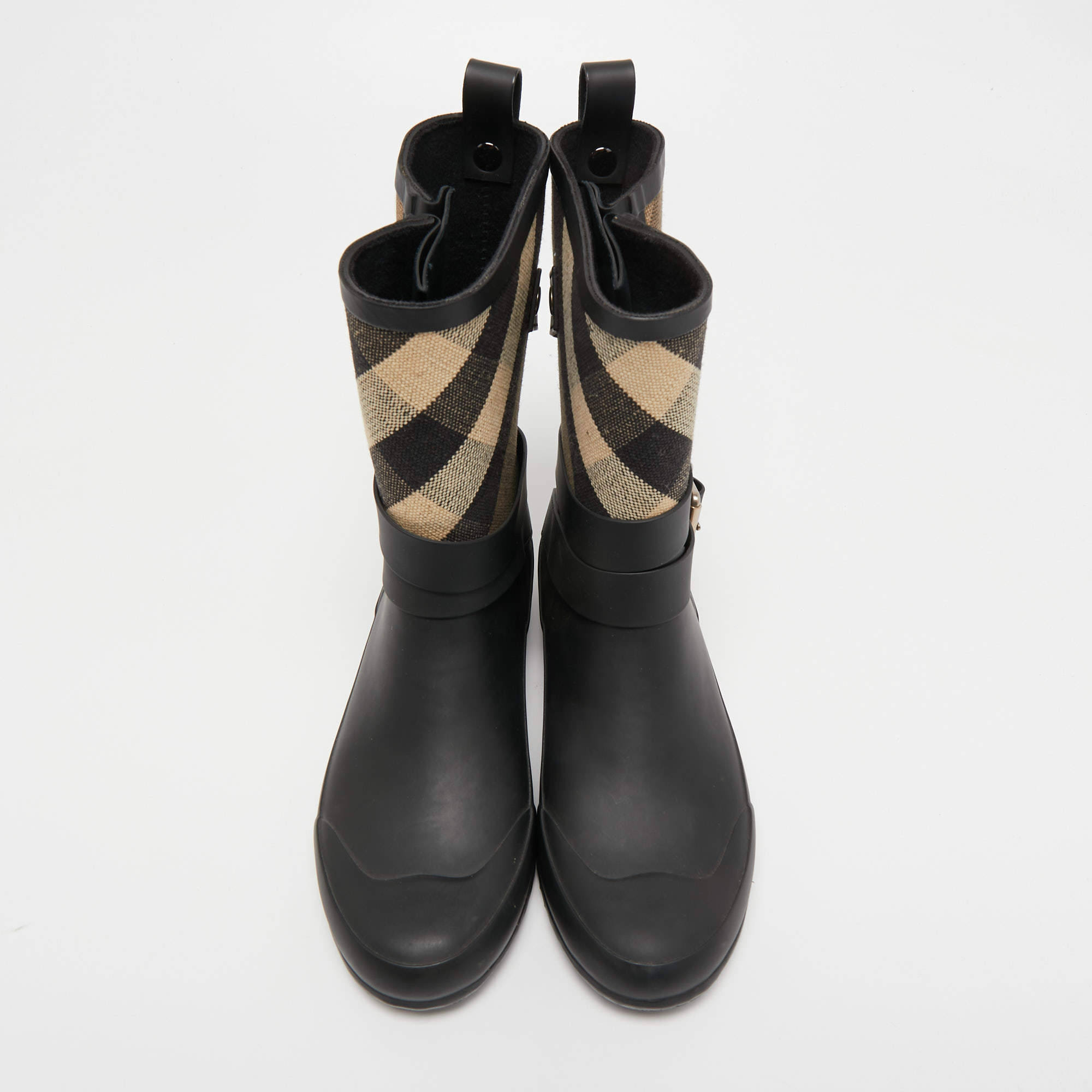 Burberry: Black House Check Rain Boots SSENSE