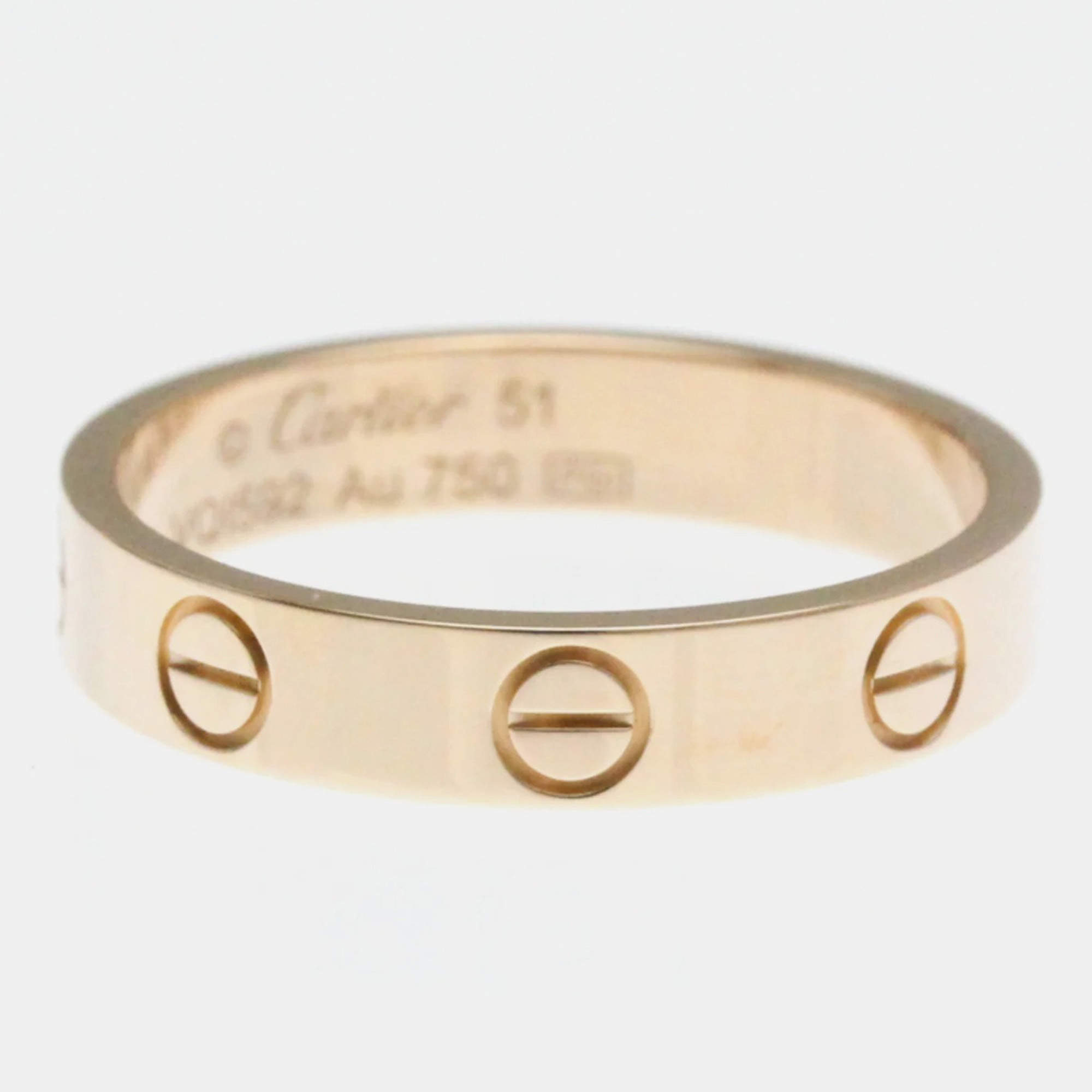 Cartier 18K Pink Gold Mini Love Ring EU 51