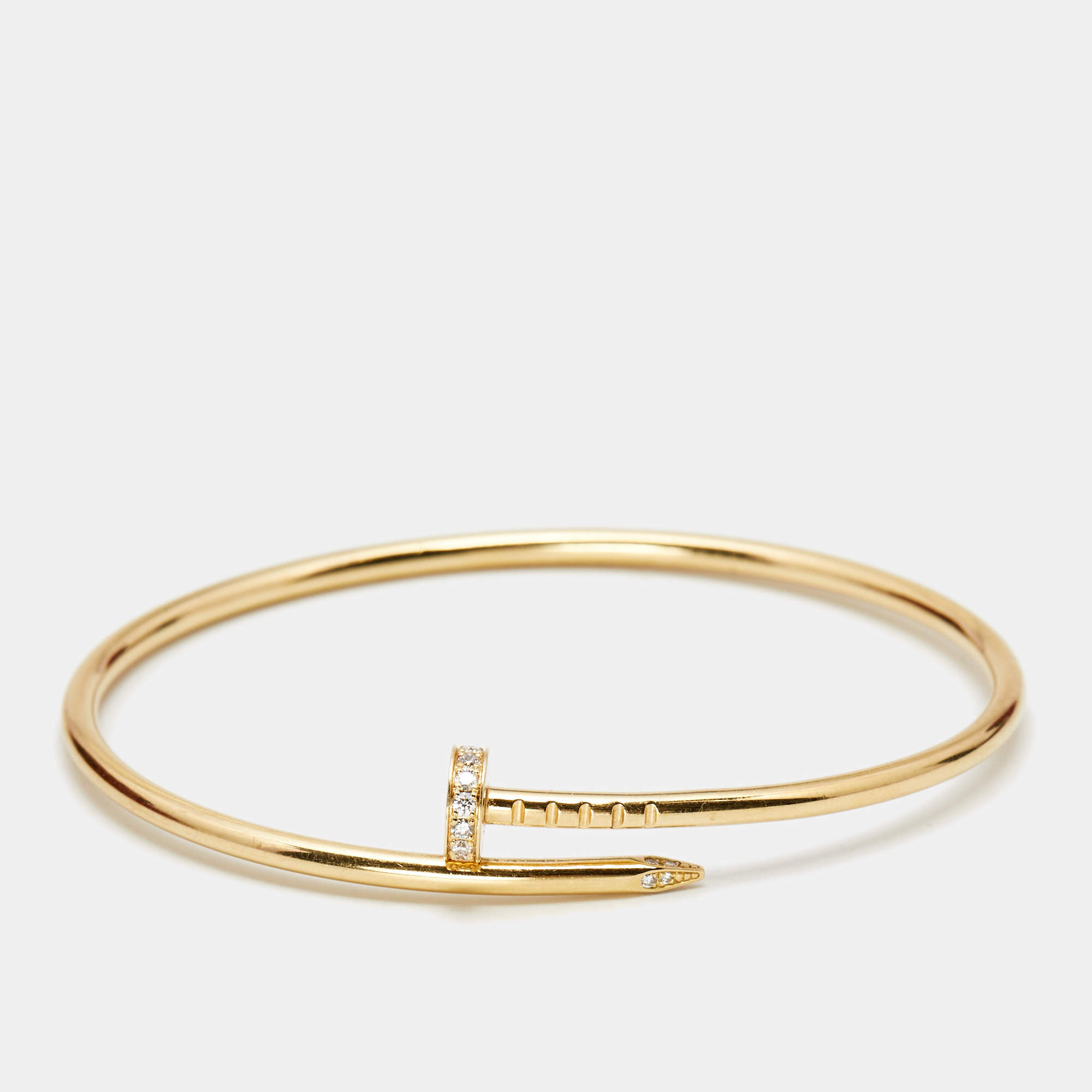 Cartier Juste Un Clou Diamond 18k Yellow Gold Small Model Bracelet 17 Cartier | The Luxury Closet
