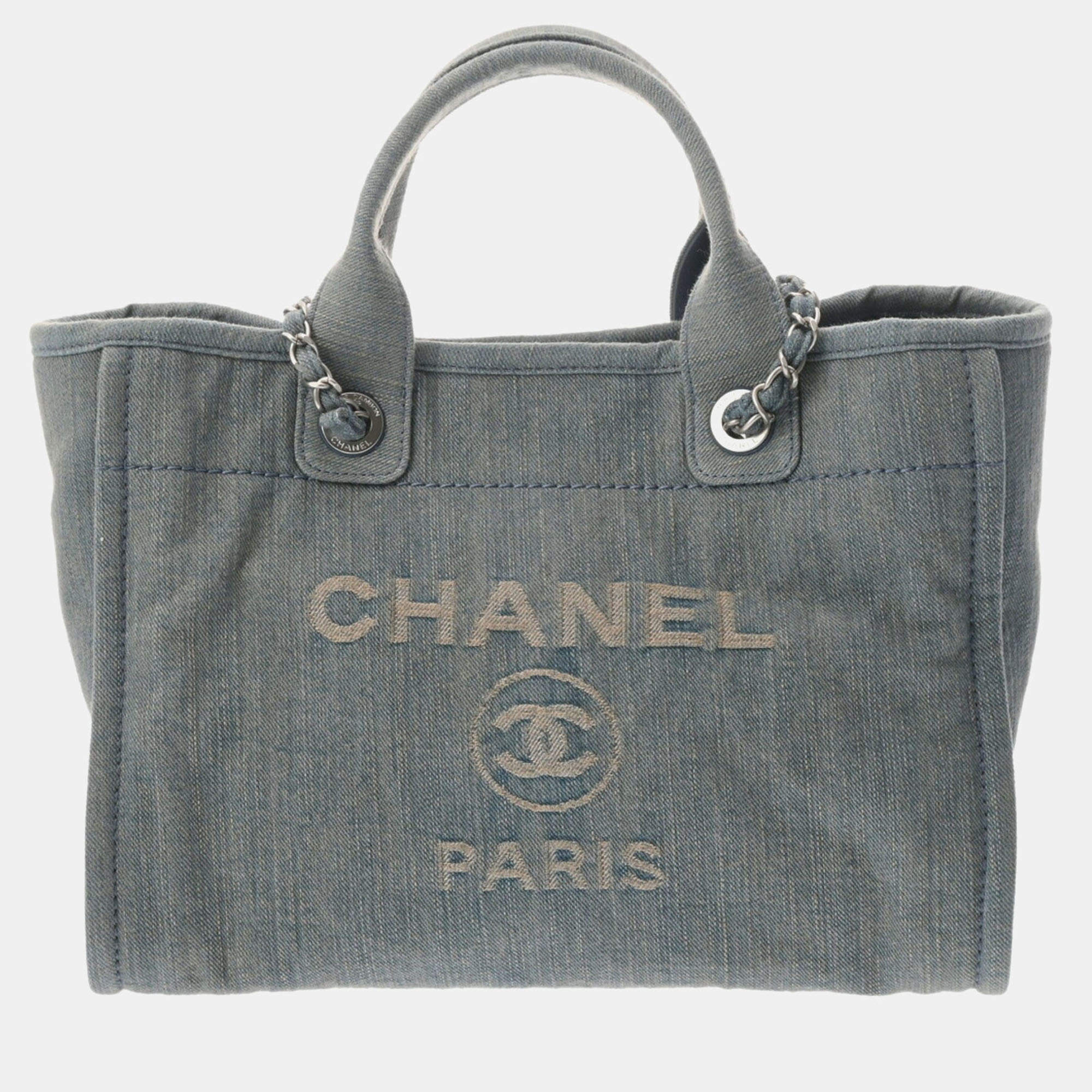 Chanel Navy Denim Deauville Tote Bag Chanel | The Luxury Closet
