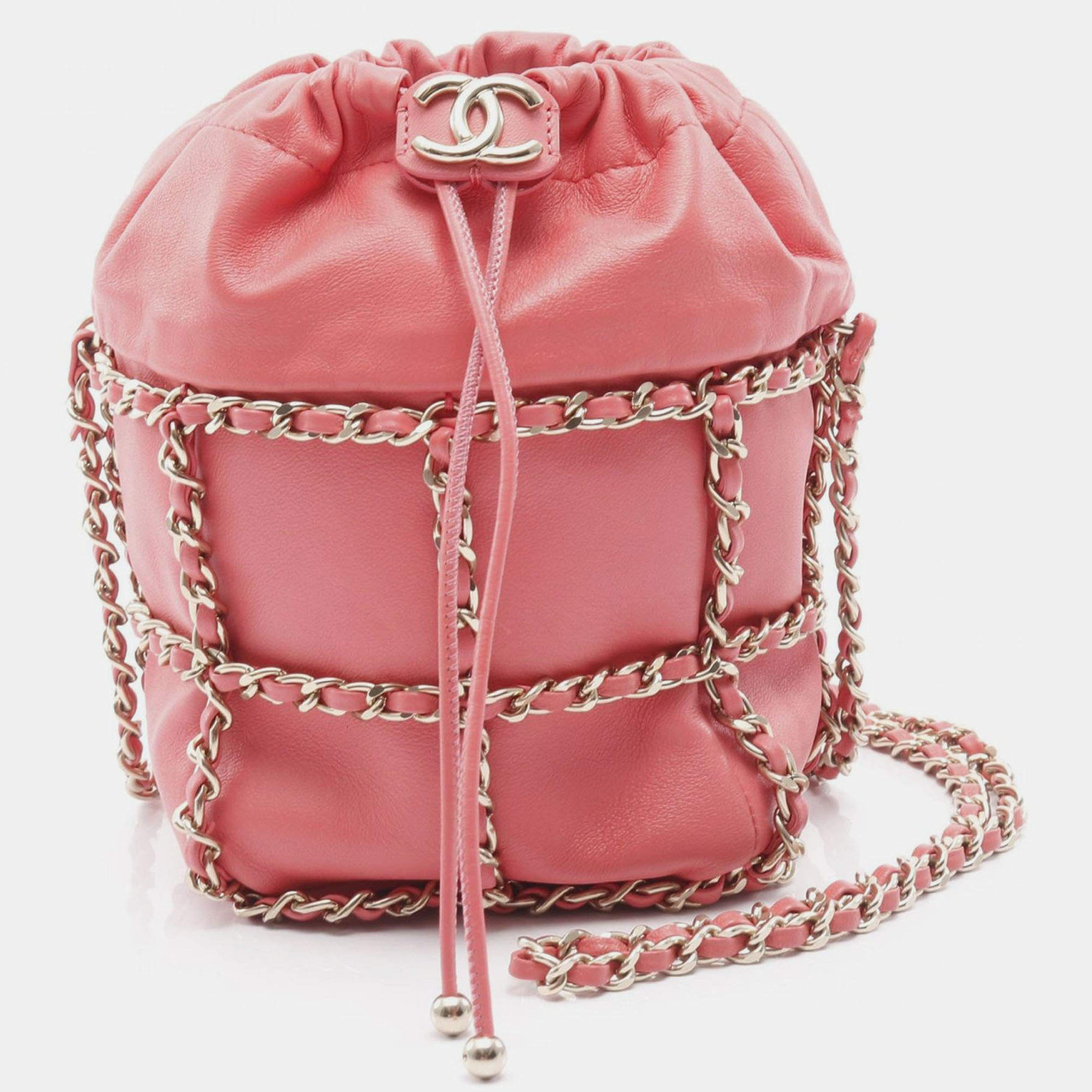 Chanel Coco Mark Pink Lambskin Leather Chain Bucket Bag Chanel | TLC UAE